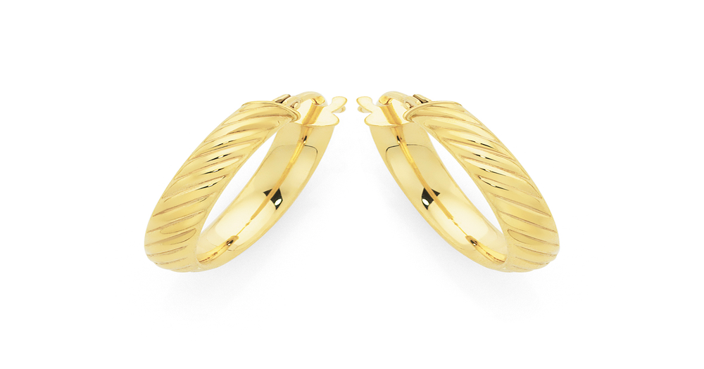 9ct Gold 15mm Twist Hoop Earrings | Goldmark (AU)