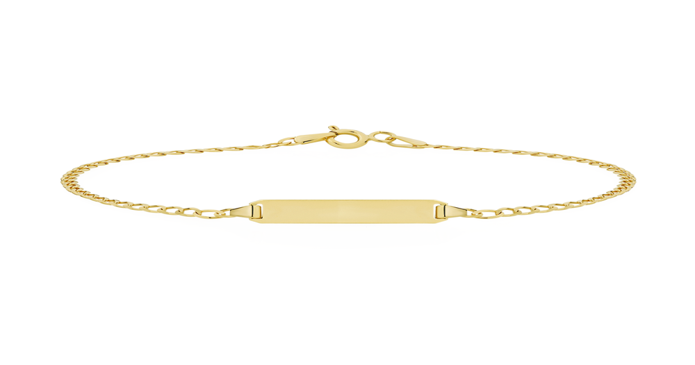 9ct Gold 19cm Solid Curb Identity Bracelet | Goldmark (AU)