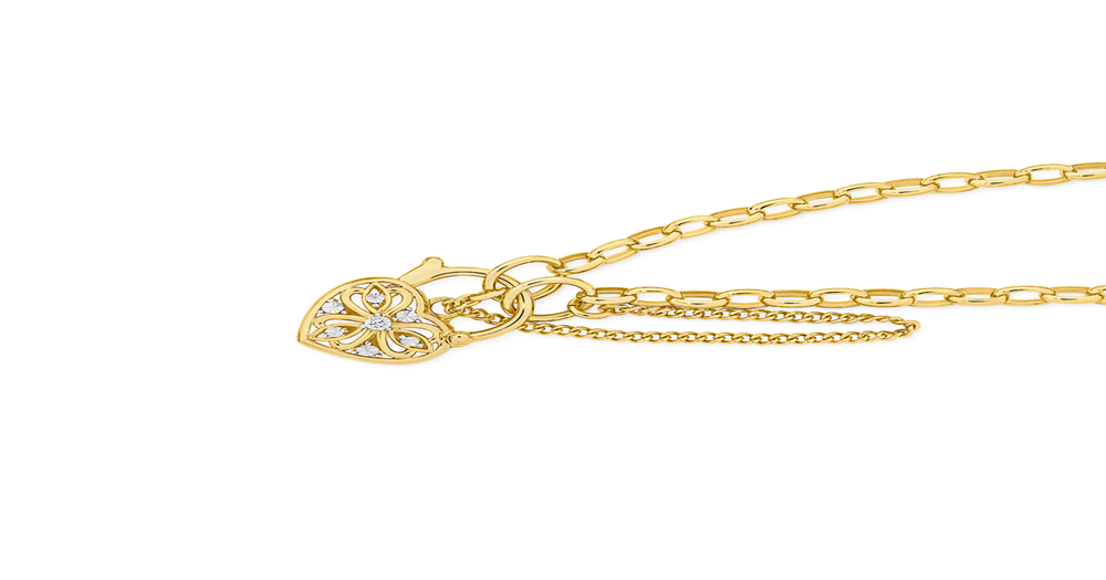 9ct Gold 19cm Solid Oval Belcher Diamond Bracelet | Goldmark (AU)