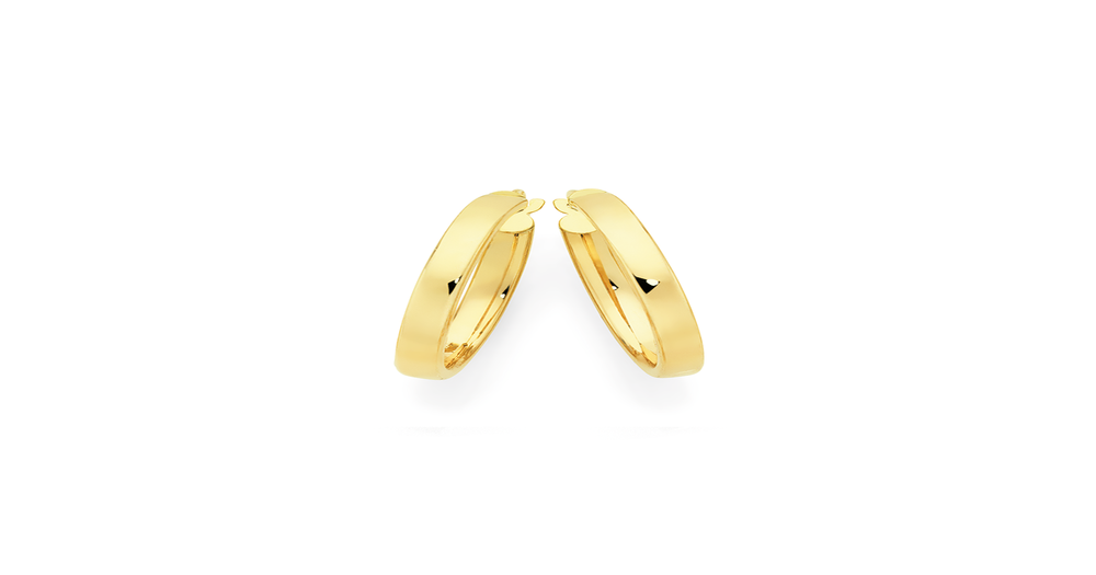 9ct Gold 20mm Square Tube Hoop Earrings | Goldmark (AU)