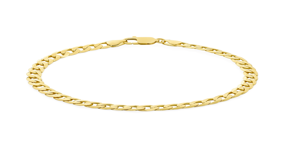 9ct Gold 21cm Solid Curb Bracelet | Goldmark (AU)