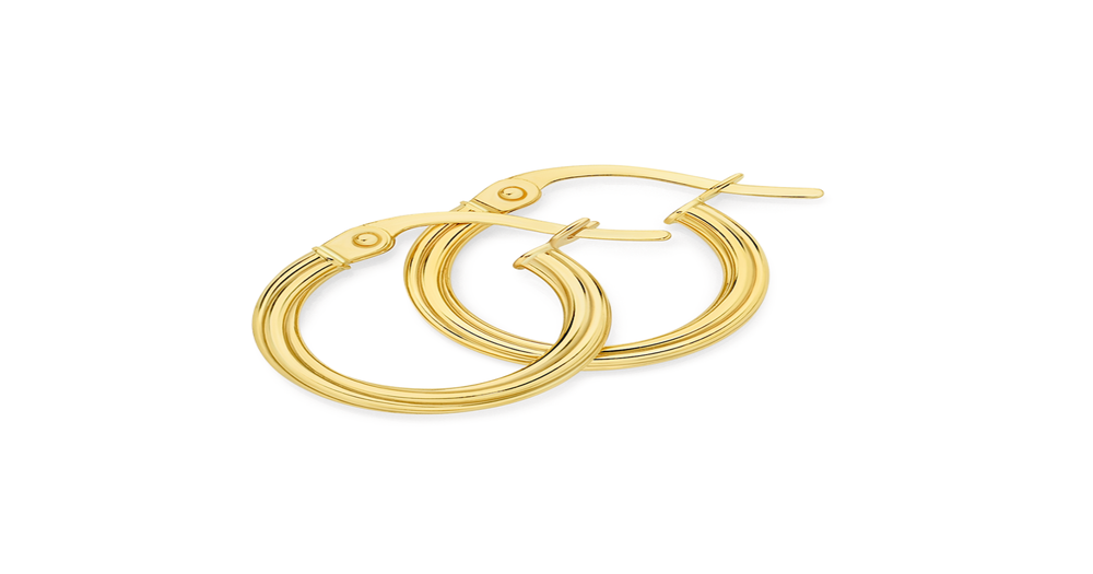 9ct Gold 2x10mm Twist Hoop Earrings | Goldmark (AU)