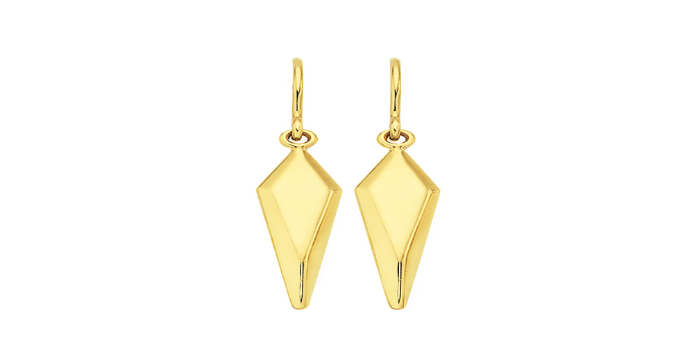 9ct Gold 3d Polished Pointed Hook Drop Earrings | Goldmark (AU)