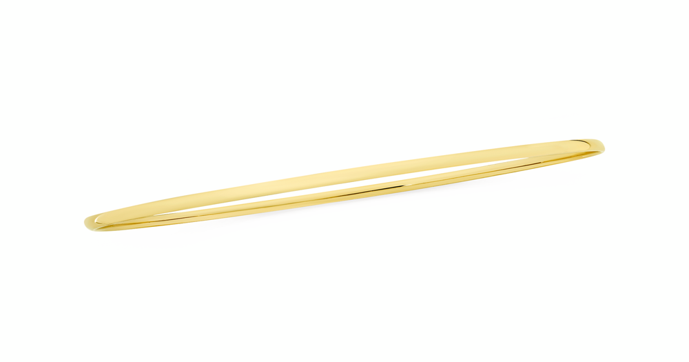 9ct Gold 3x65mm Solid Half Round Bangle | Goldmark (AU)