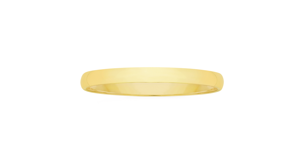 9ct Gold 4mm Half Round Light Wedder Ring - Size P | Goldmark (AU)
