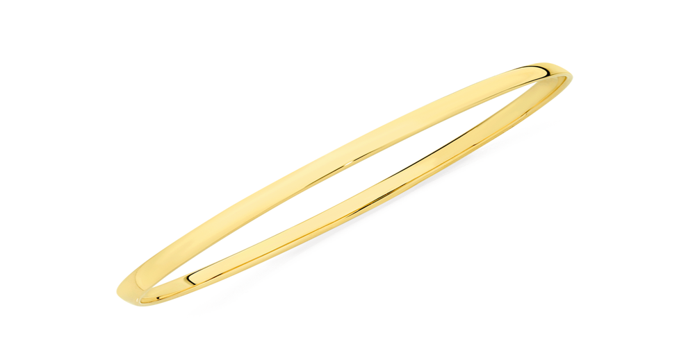 9ct Gold 65mm Solid Oval Comfort Bangle | Goldmark (AU)