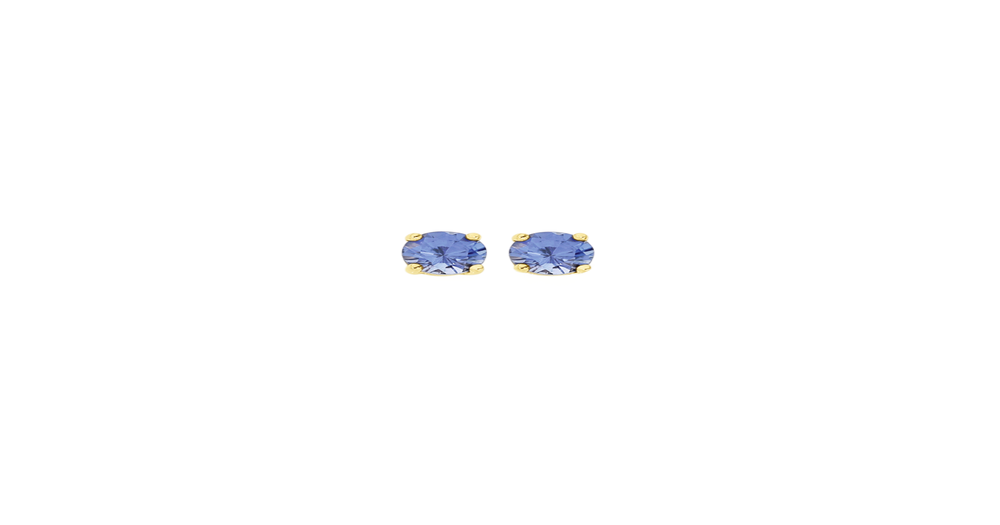 9ct Gold Created Sapphire Stud Earrings | Goldmark (AU)