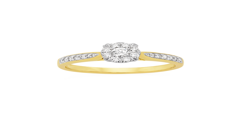 9ct Gold Diamond Cluster Ring | Goldmark (AU)
