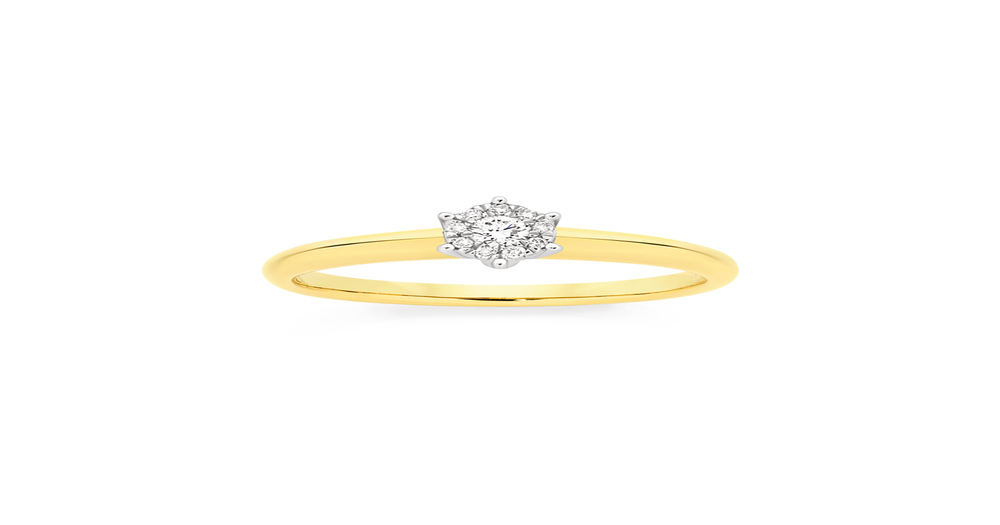9ct Gold Diamond Cluster Ring | Goldmark (AU)