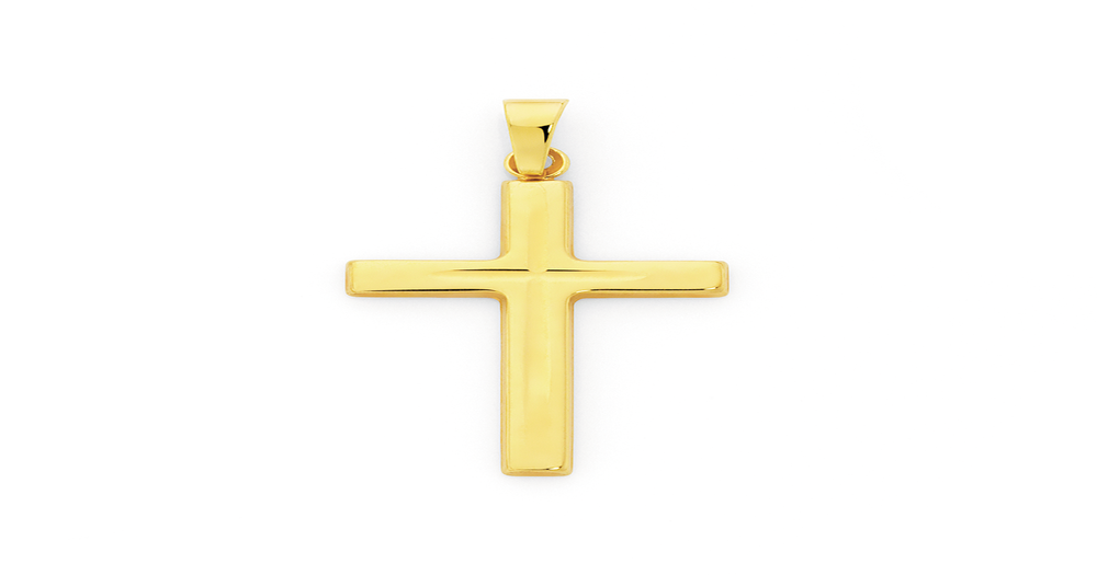 9ct Gold Diamond-cut Cross Pendant | Goldmark (AU)
