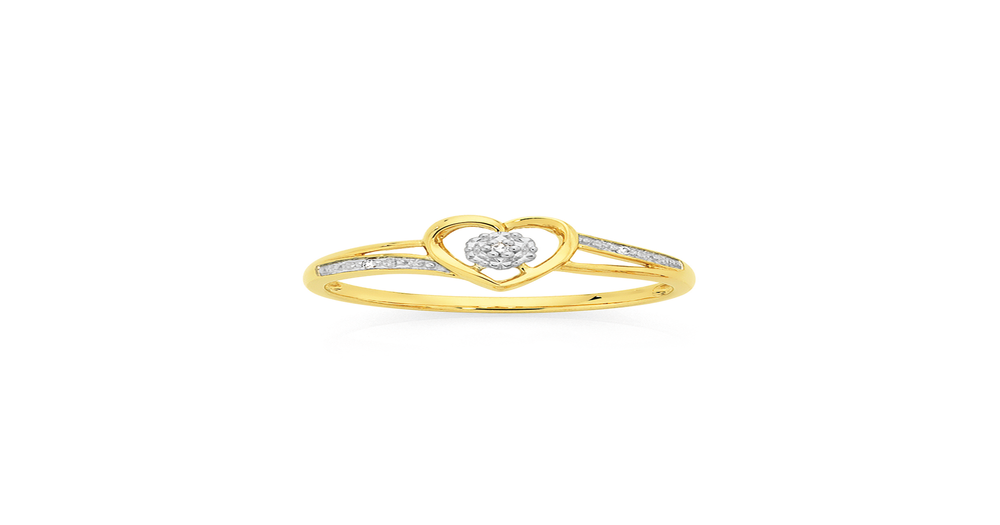 9ct Gold Diamond Heart Ring | Goldmark (AU)