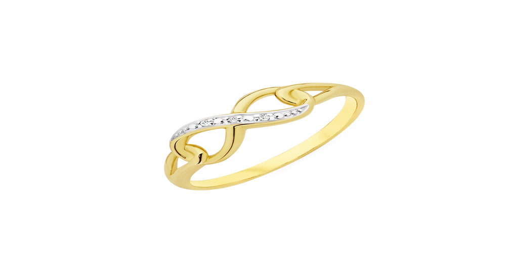 9ct Gold Diamond Infinity Loop Ring | Goldmark (AU)