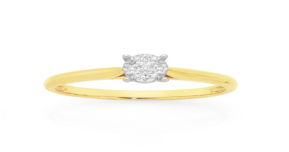 9ct Gold Diamond Oval Shape Ring | Goldmark (AU)