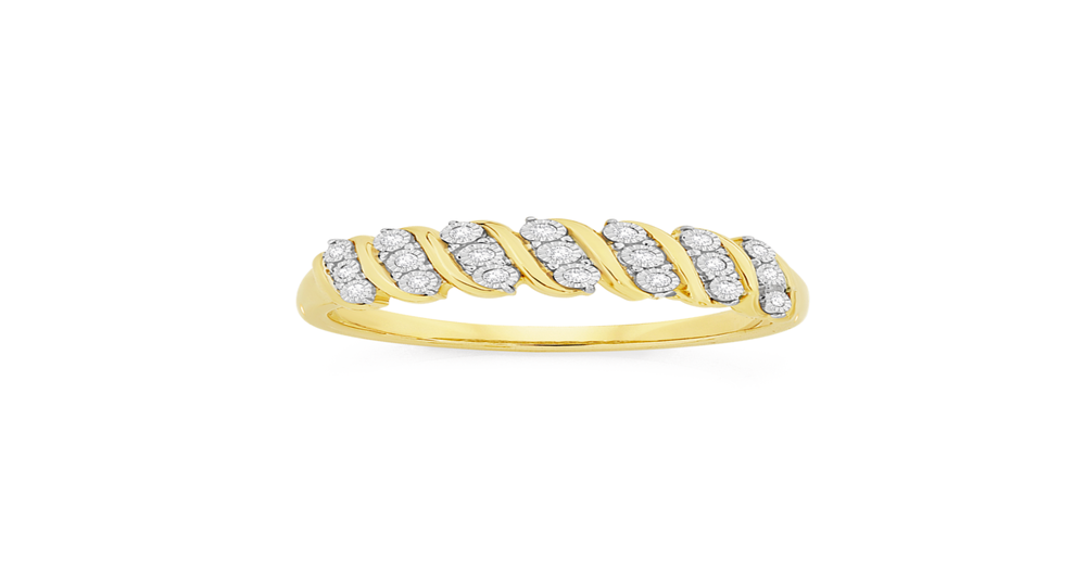 9ct Gold Diamond Ribbon Band | Goldmark (AU)