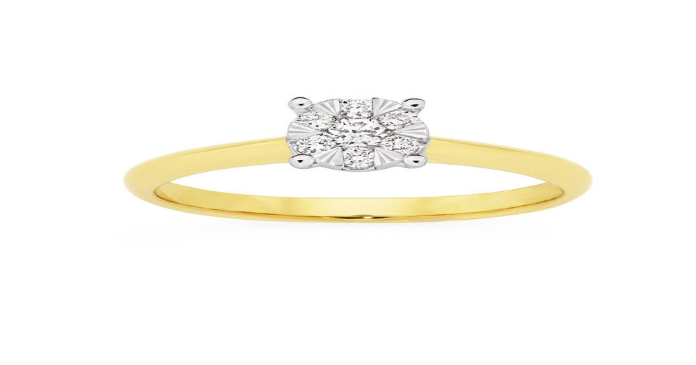9ct Gold Diamond Round Cluster Ring | Goldmark (AU)