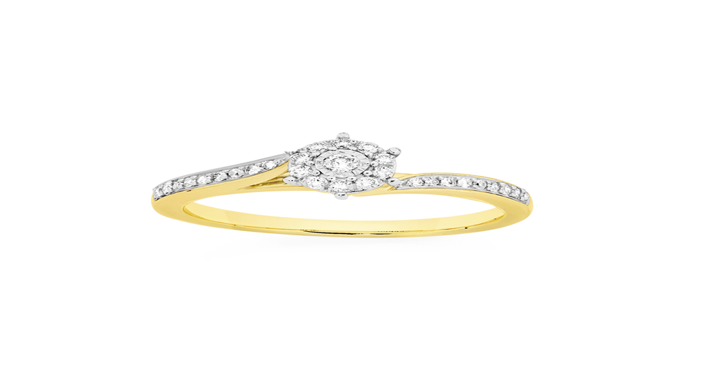 9ct Gold Diamond Swirl Engagement Ring | Goldmark (AU)