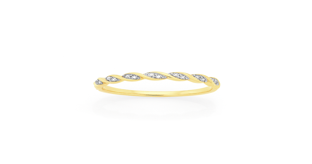 9ct Gold Diamond Twist Ring | Goldmark (AU)