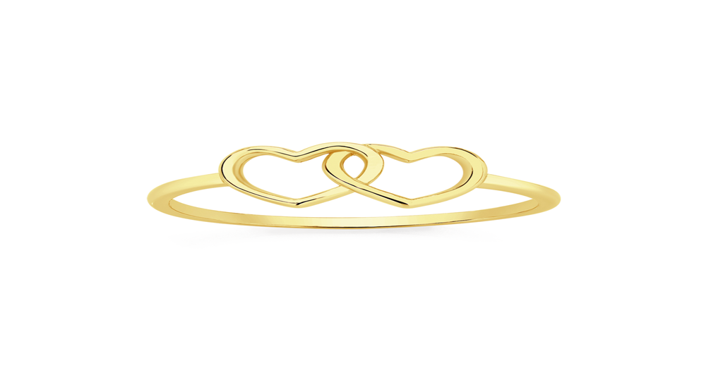 9ct Gold Double Open Heart Ring | Goldmark (AU)