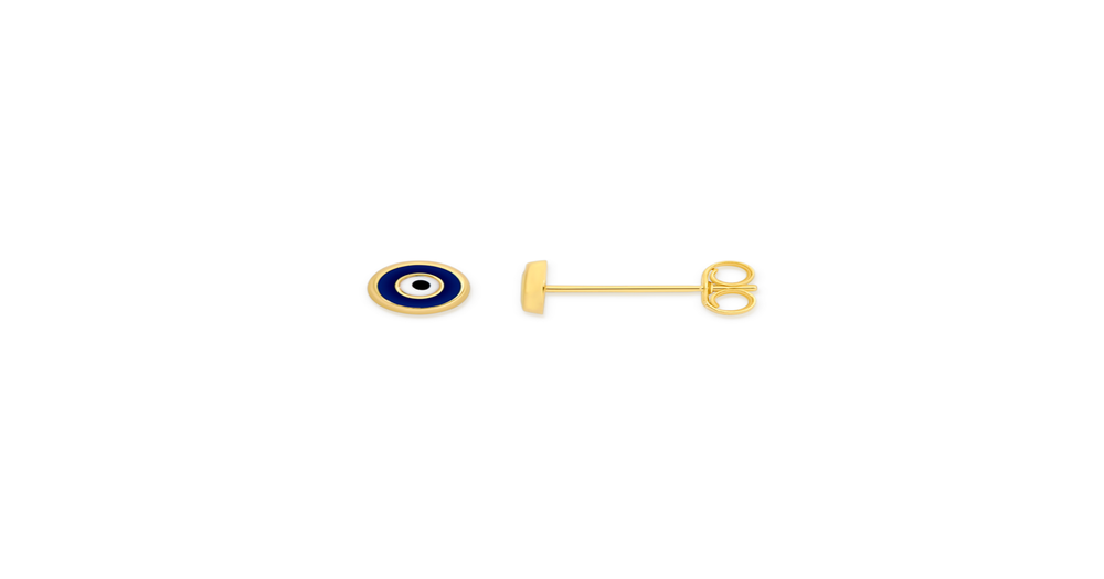 9ct Gold Enamel Evil Eye Stud Earrings | Goldmark (AU)