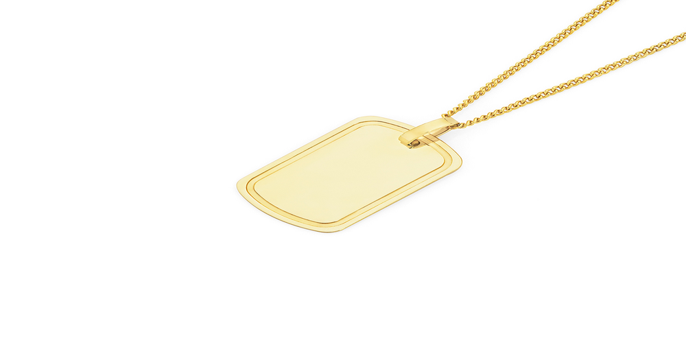 9ct Gold Engravable Dog Tag Pendant Goldmark AU 9ct Gold Engravable Dog Tag Pendant Goldmark AU