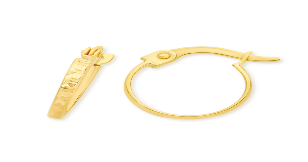 9ct Gold Diamond Cut Hoop Earrings | Goldmark (AU)