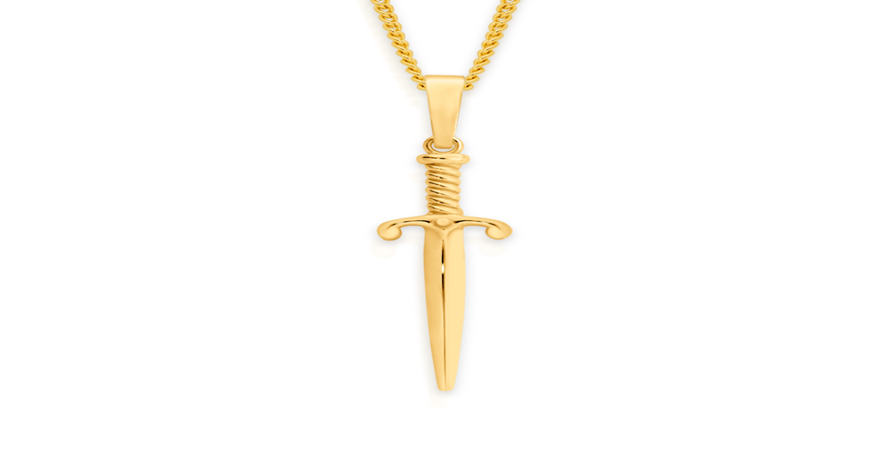 9ct Gold Long Sword Pendant | Goldmark (AU)