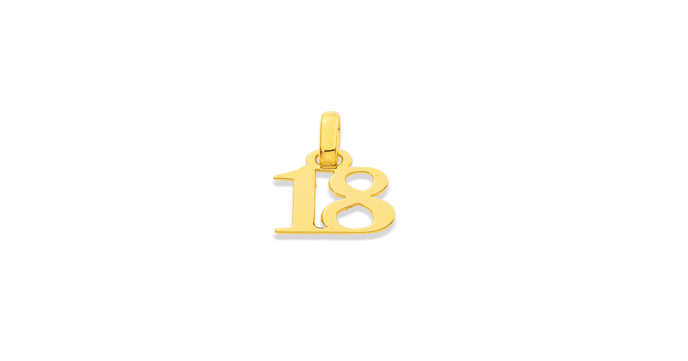 9ct Gold No.18 Charm | Goldmark (AU)