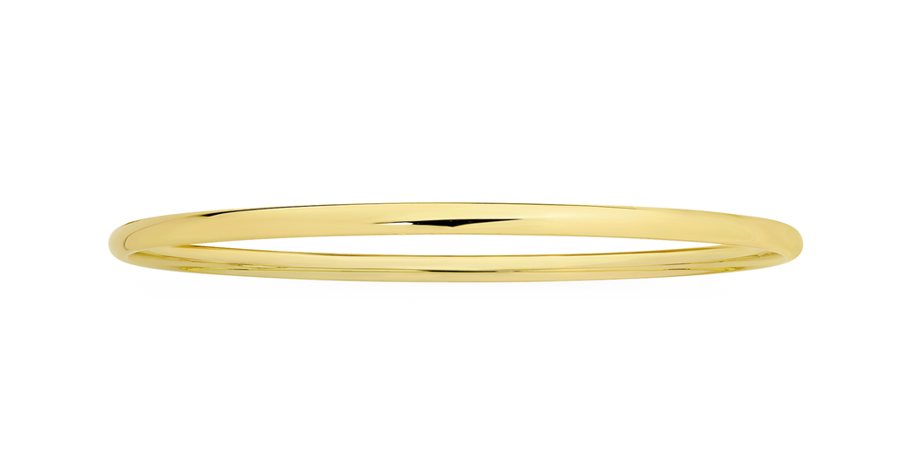 9ct Gold On Silver 6x65mm Polished Half Round Bangle | Goldmark (AU)