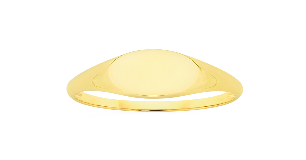 9ct Gold Round Signet Ring | Goldmark (AU)