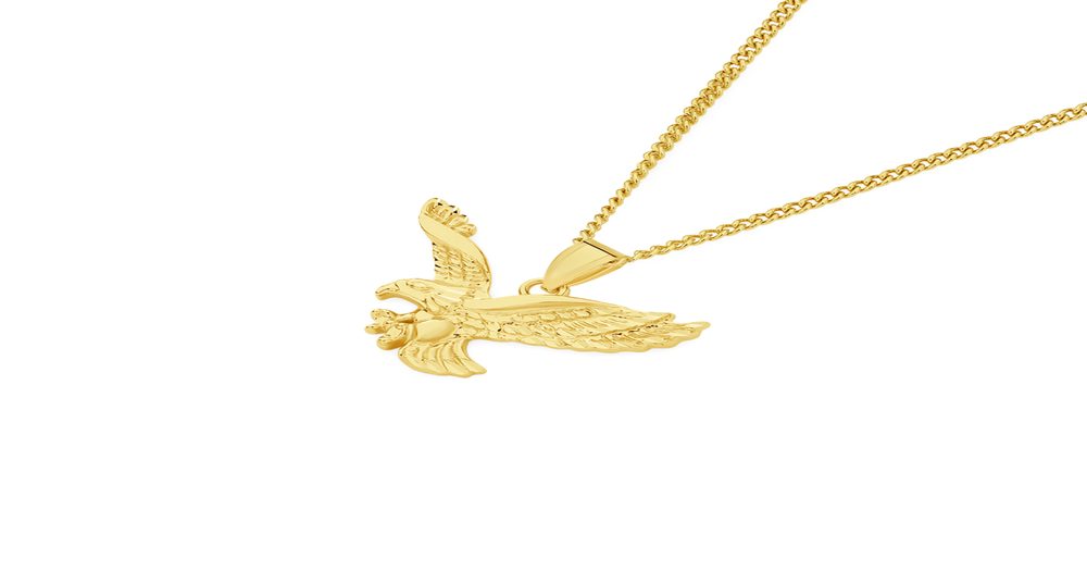9ct Gold Soaring Eagle Gents Pendant | Goldmark (AU)