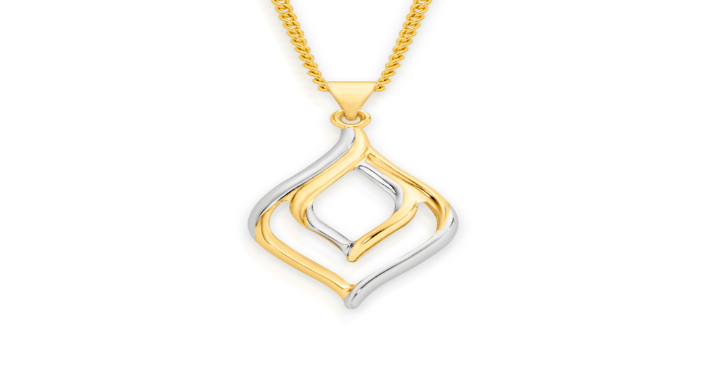 9ct Gold Two Tone Double Kite Pendant | Goldmark (AU)