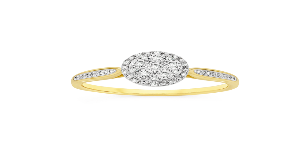 9ct Two Tone Gold Diamond Round Cluster Ring | Goldmark (AU)
