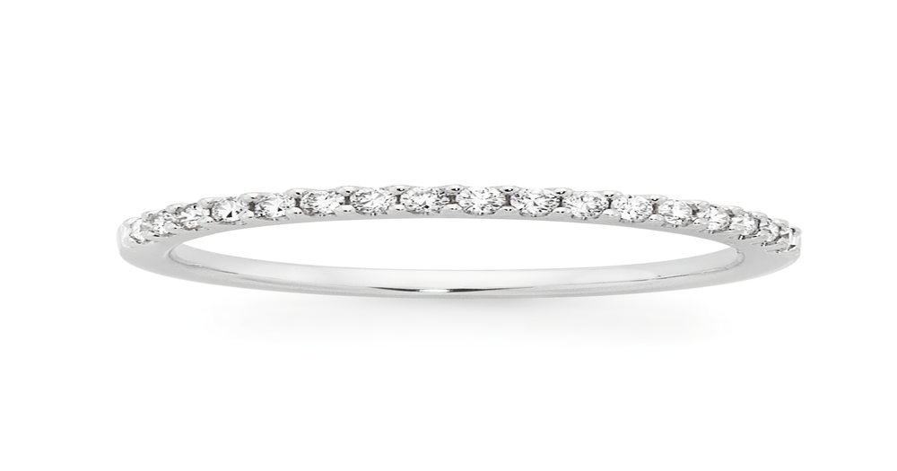 9ct White Gold Diamond Claw Set Band | Goldmark (AU)