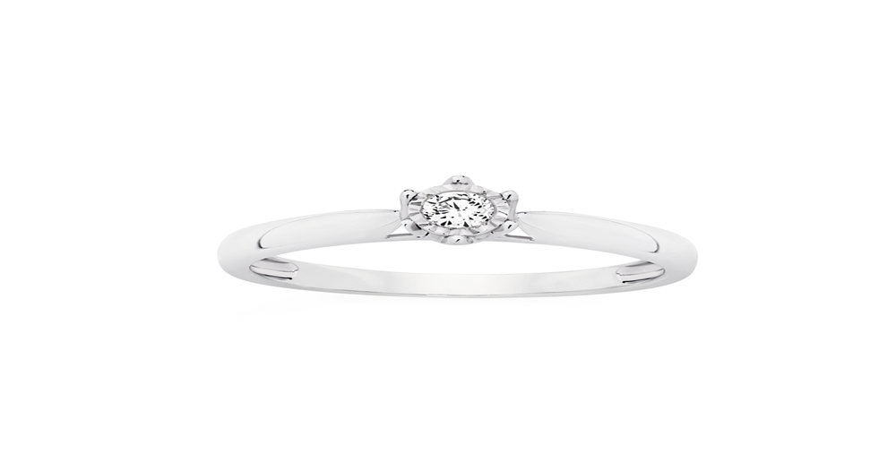9ct White Gold Diamond Solitaire Ring | Goldmark (AU)