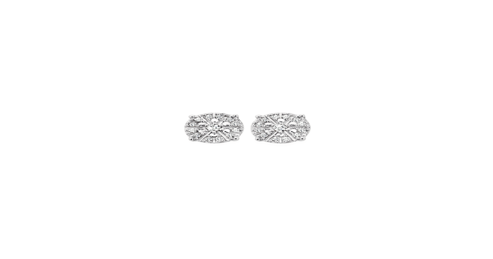 9ct White Gold Diamond Sparkle Cluster Stud Earrings | Goldmark (AU)
