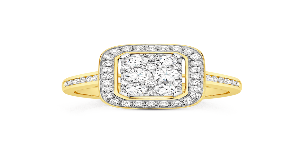 Limited Edition Alora By Goldmark 10ct Gold Lab Grown Diamond Cluster ...