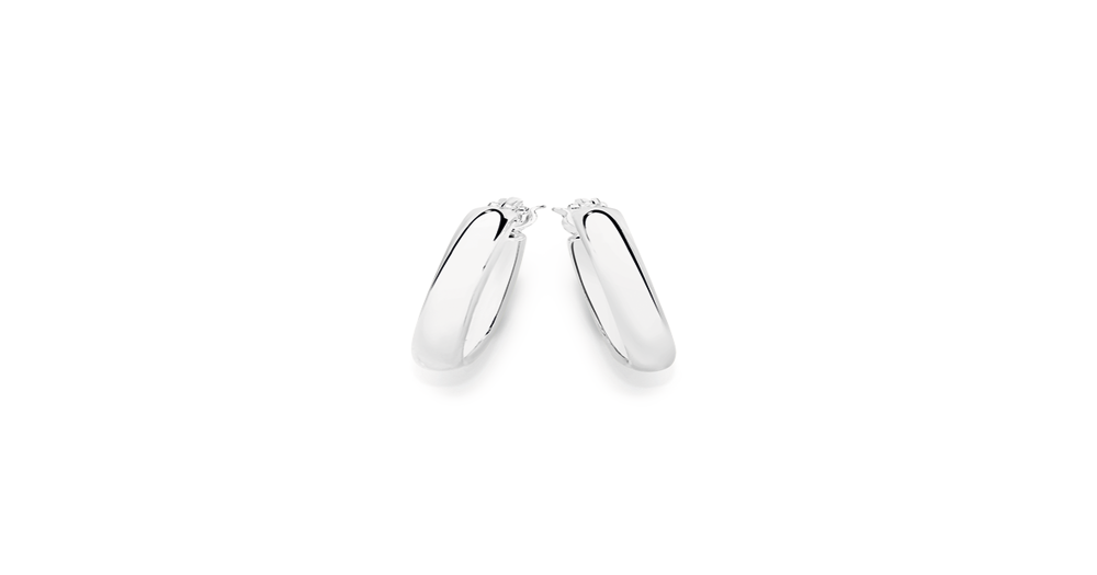 Silver 12x2.5mm Half Round Hoops | Goldmark (AU)