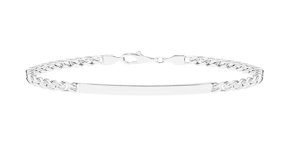 Silver 21cm Oval Curb Id Bracelet | Goldmark (AU)