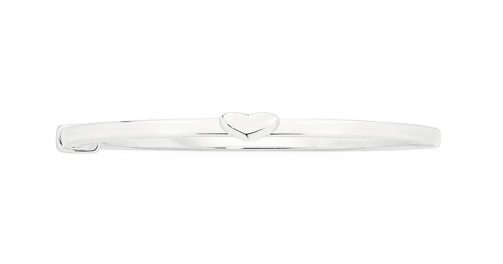 Silver 45mm Heart Expandable Bangle | Goldmark (AU)