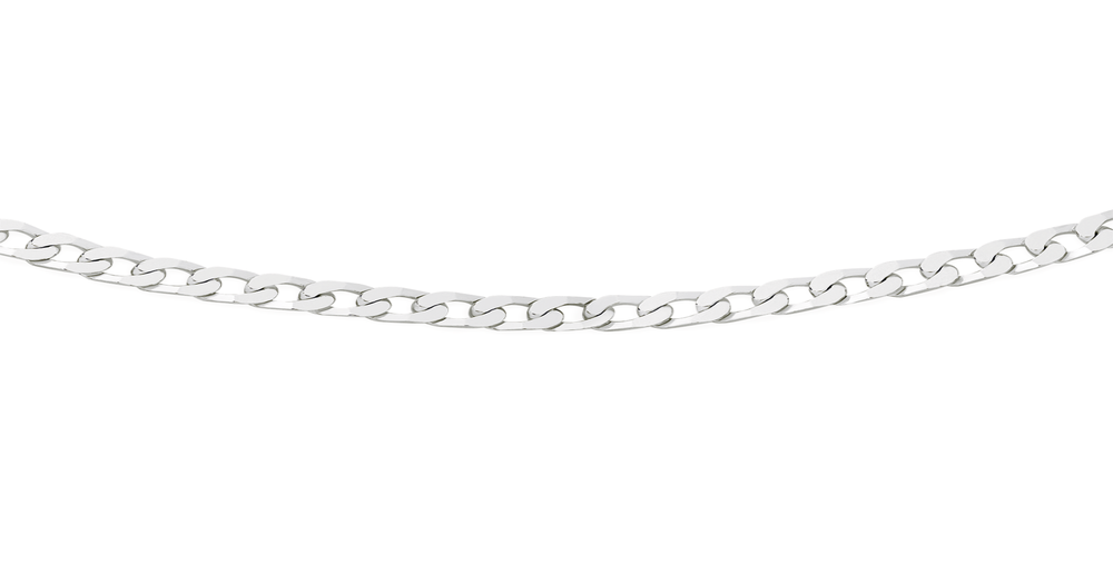 Silver 55cm Flat Curb Chain | Goldmark (AU)