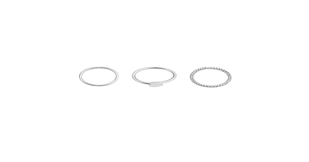 Silver Three Piece Nose Ring Set | Goldmark (AU)